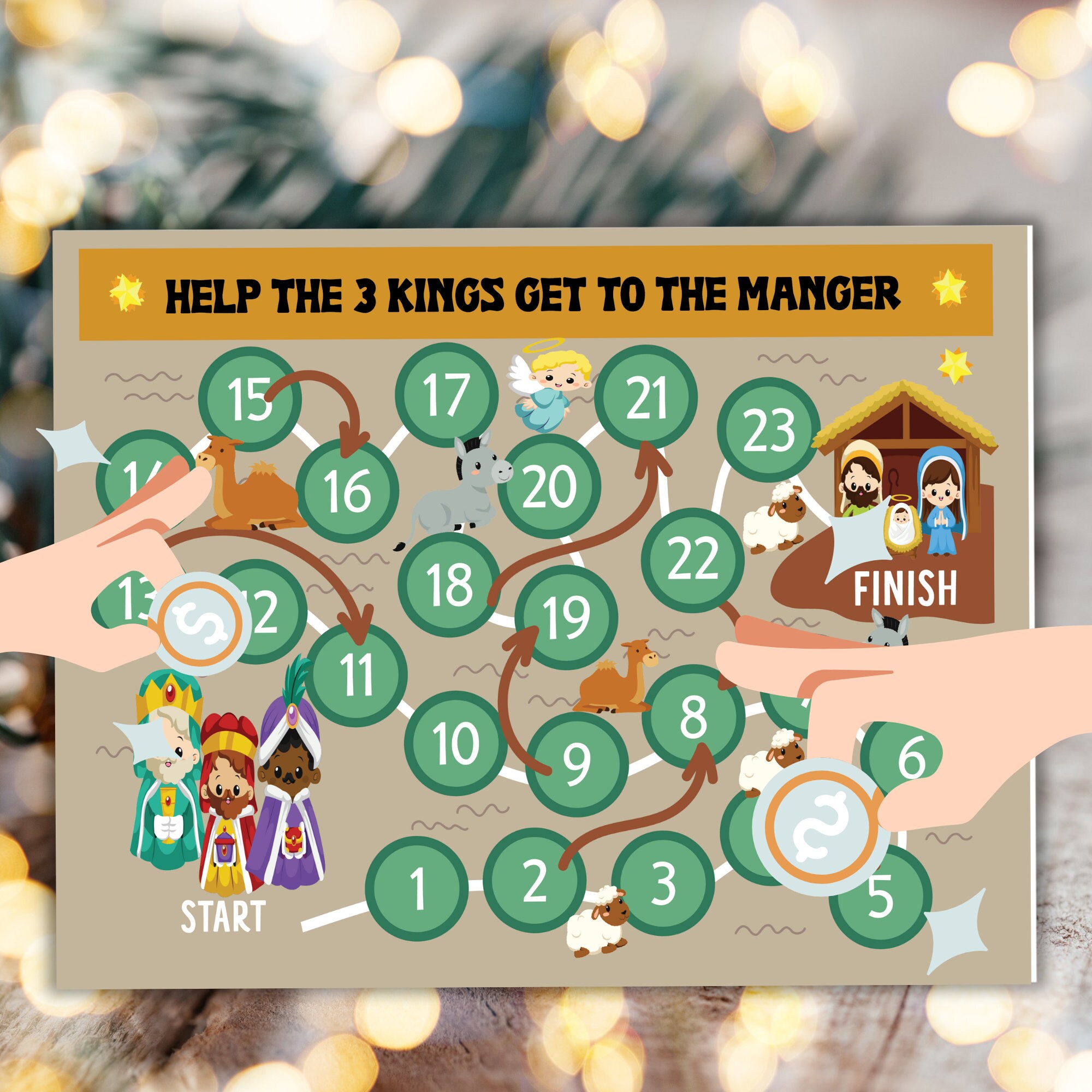 3 Kings Printable Game Preschool Board Game Fun Religious Game 3 Wise ...