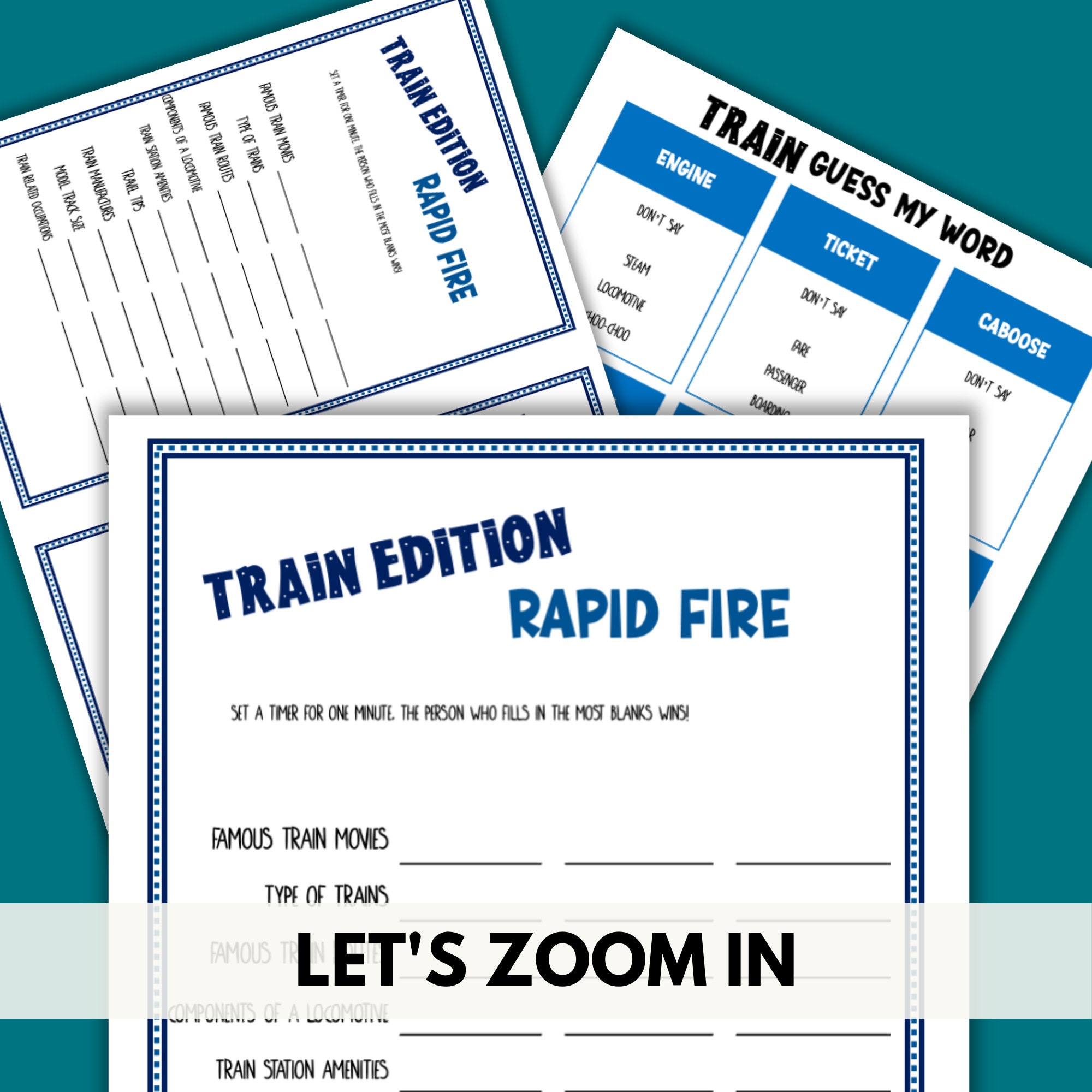 Train Activity Game Bundle | 40 Train Themed Printable Games for Family ...