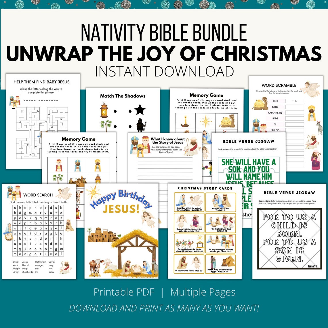 Printable Christmas Nativity Family Activity | Nativity Advent Bible ...