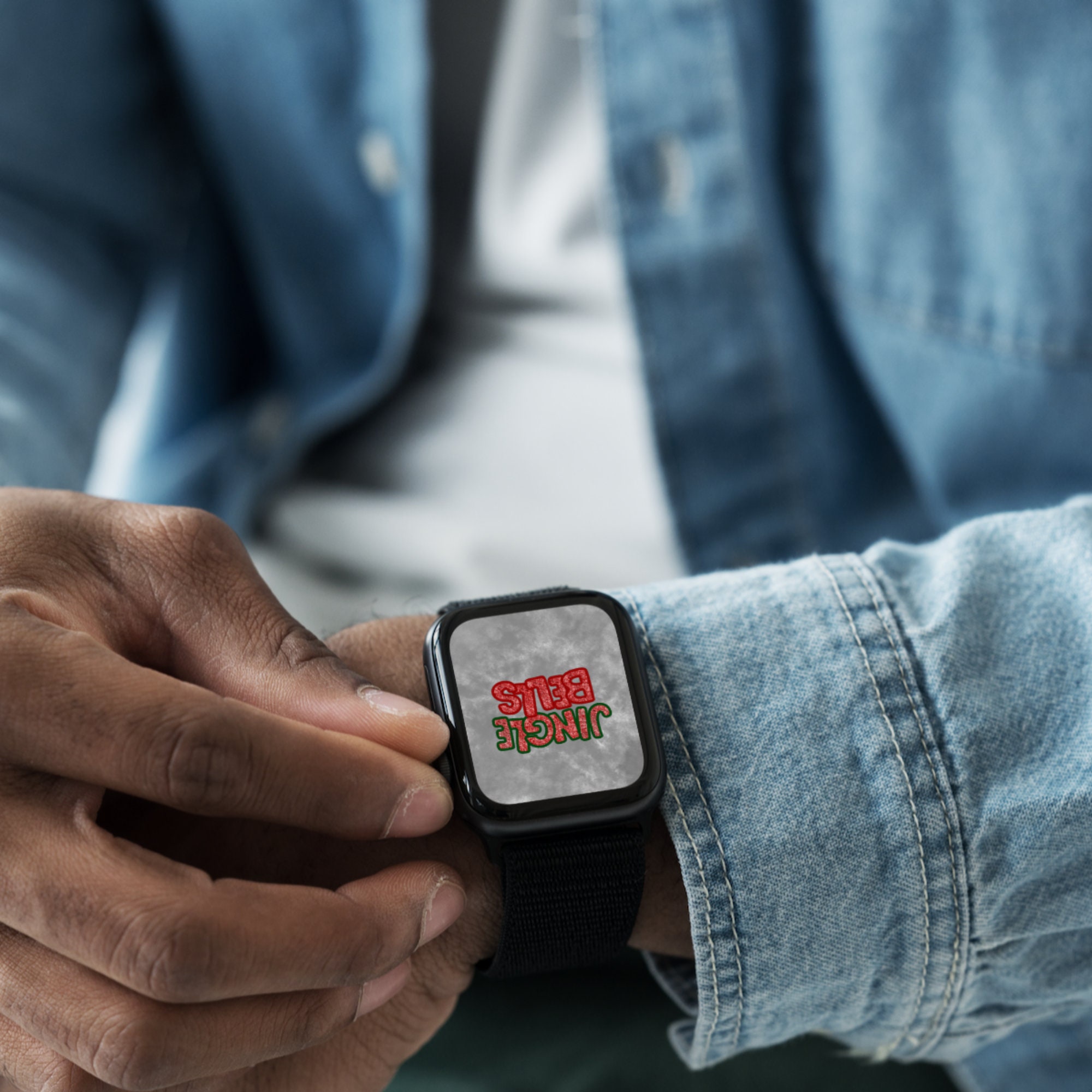 Jingle Bells Watch Face Red & Green Watch Wallpaper Christmas Glitter ...