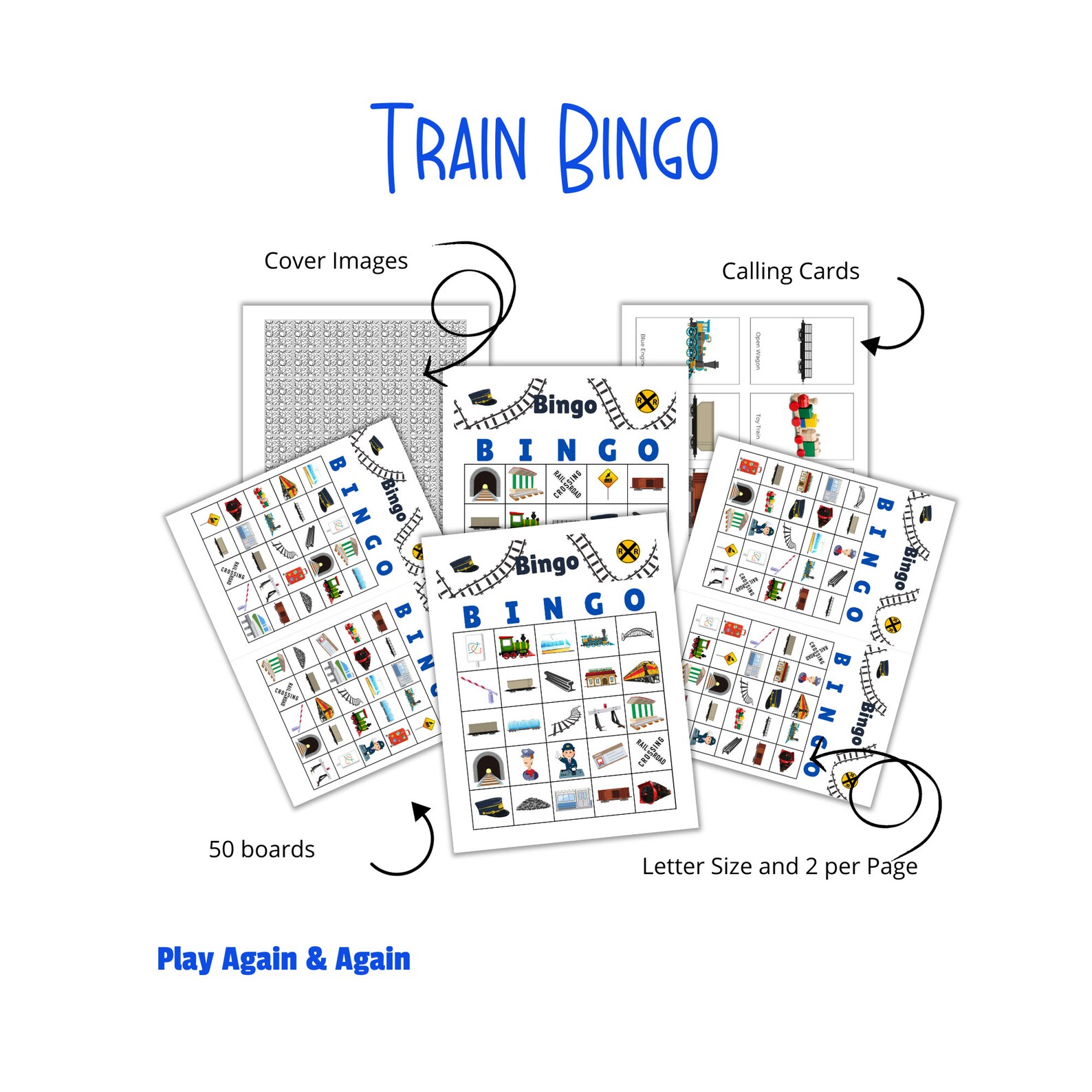 Train Bingo Printable for Birthday Parties, Family Game Night ...