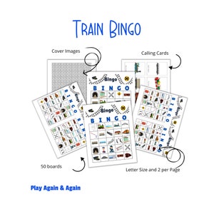 Train Bingo Printable for Birthday Parties, Family Game Night ...