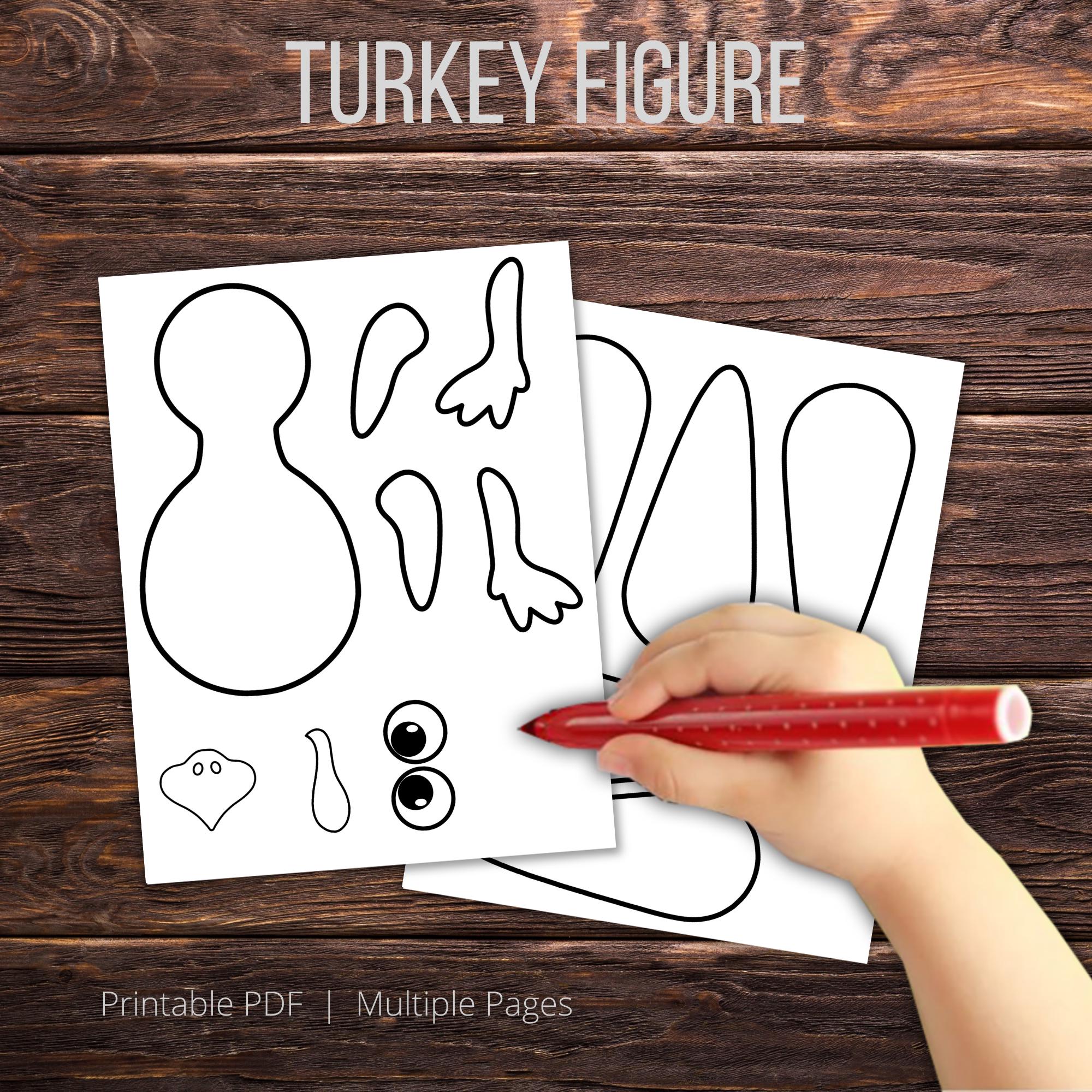 Build a Turkey Cut and Paste Kids Craft Project - Color, Disguise ...