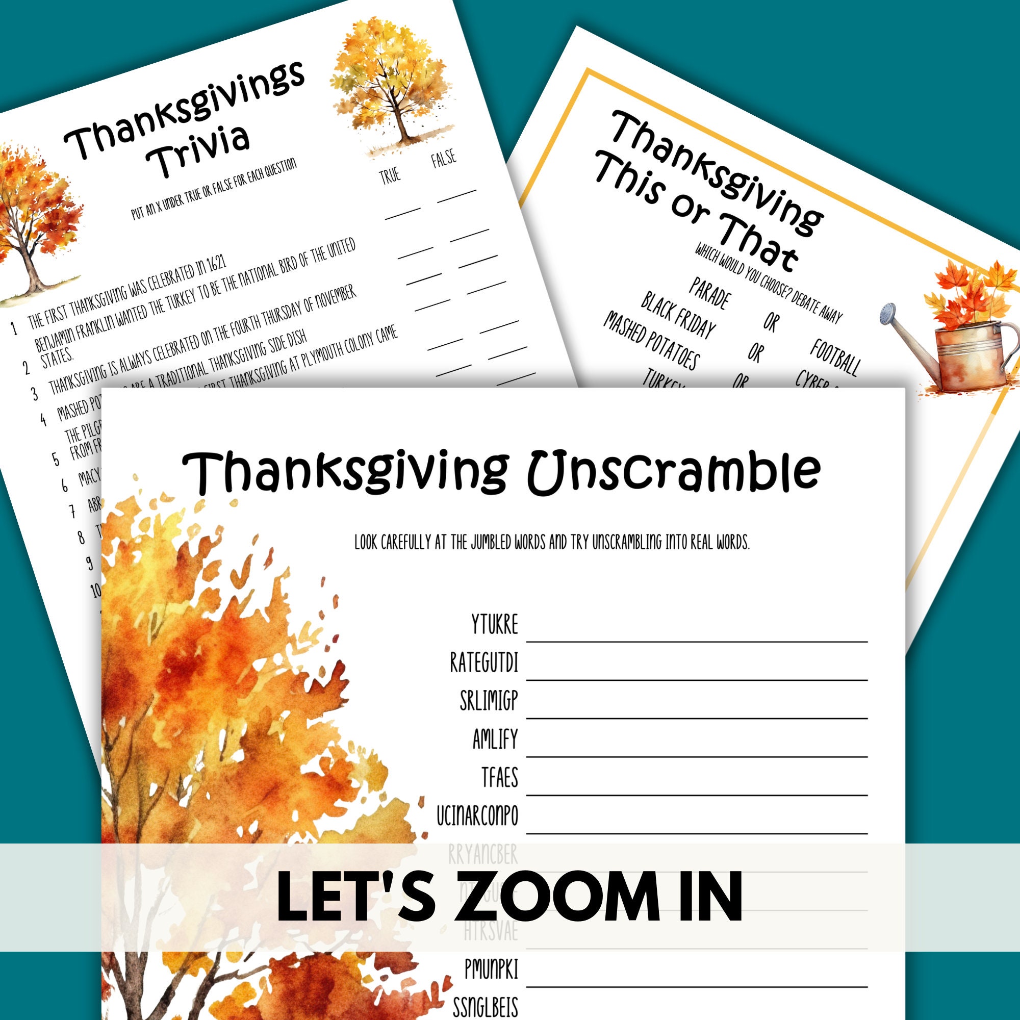 Thanksgiving Family Activity Printable Bundle, 33 Games Including Ice ...