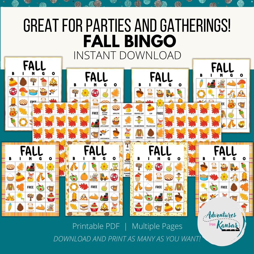 Fall BINGO Game | Printable Fall Party Game | Seasonal Bingo | Fall ...