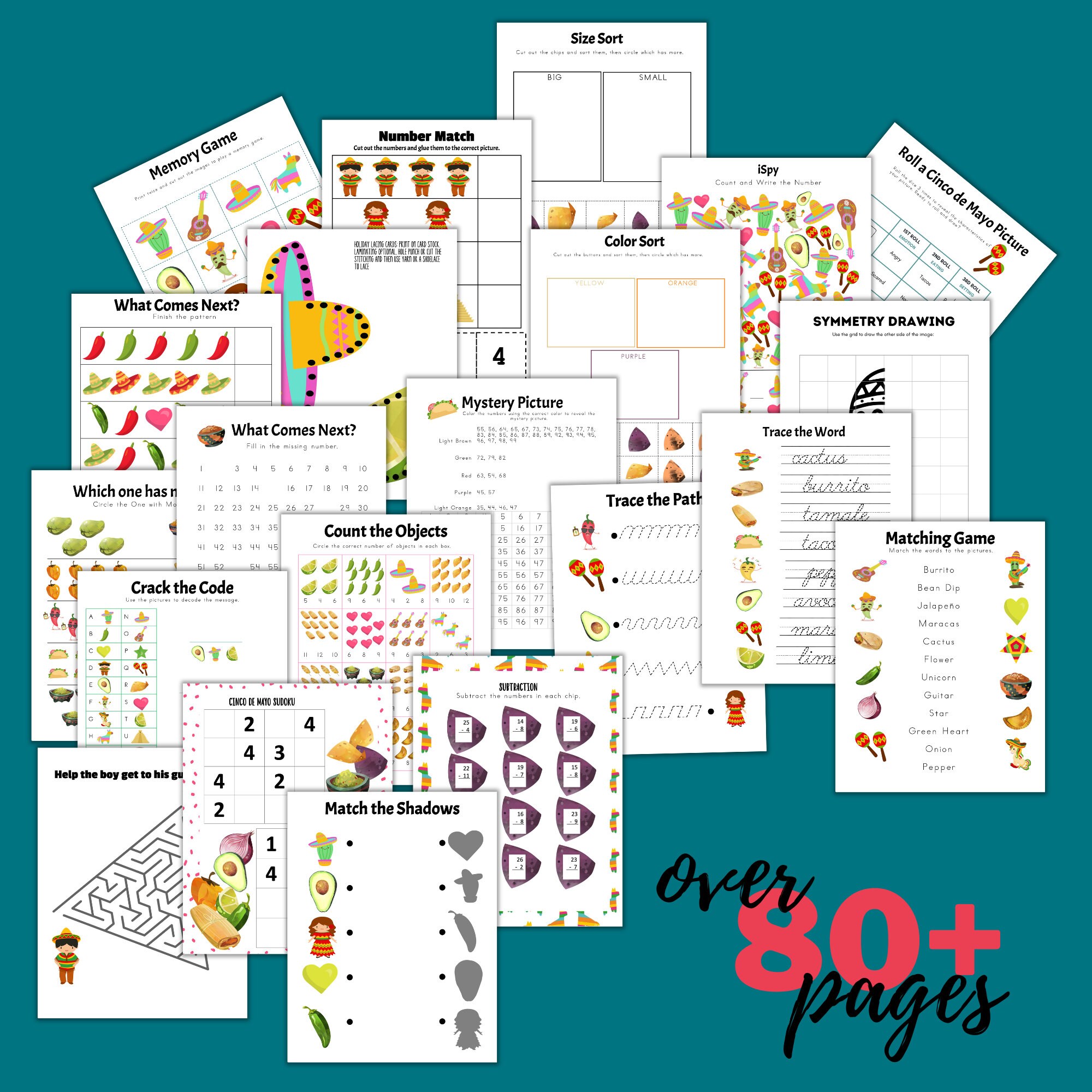 Cinco De Mayo Taco Activity Sheets Mexican Food Worksheets for ...