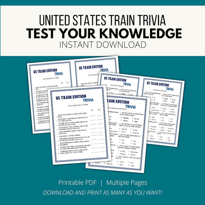 United States Train Trivia for Families, Train Clubs and Groups ...