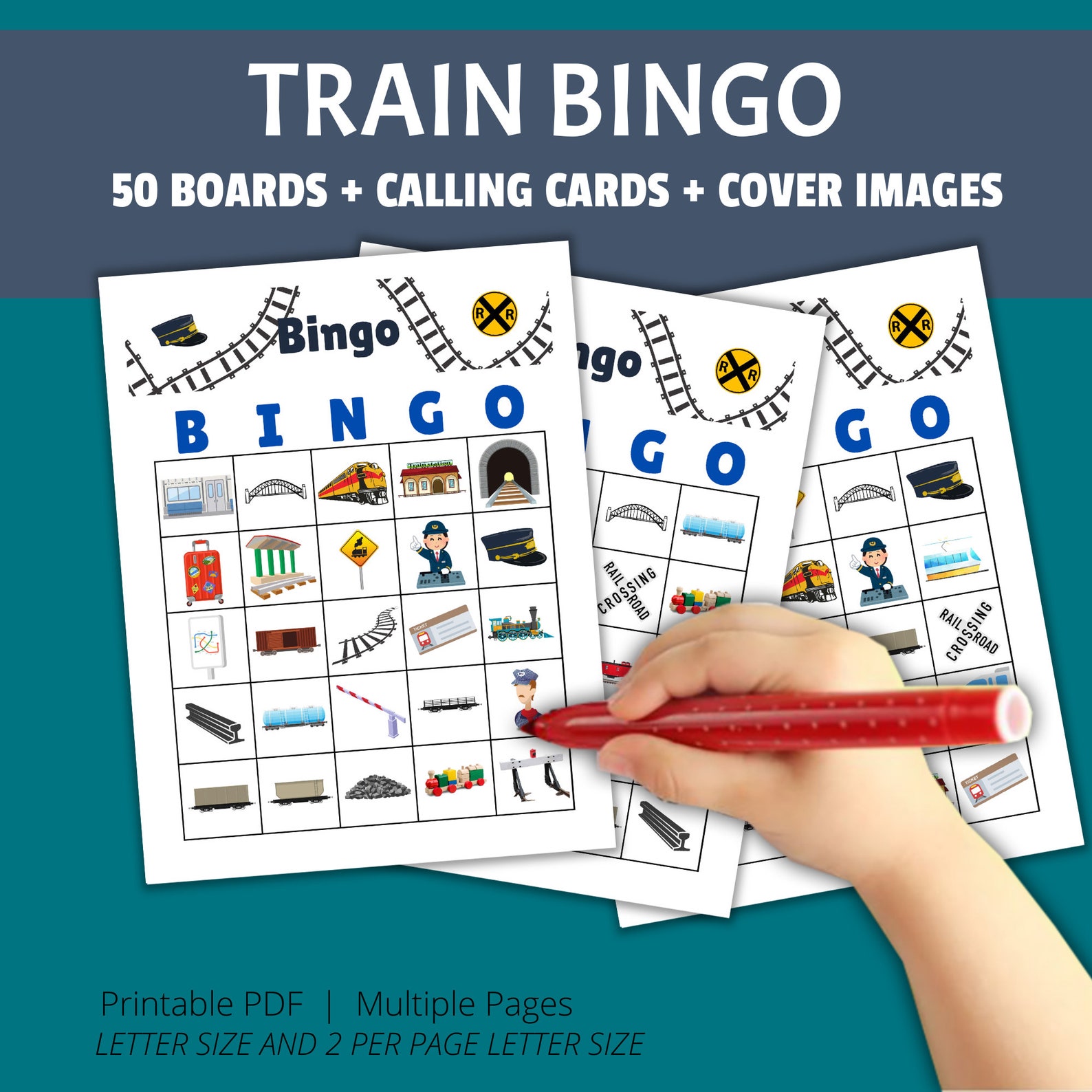Train Bingo Printable for Birthday Parties, Family Game Night ...