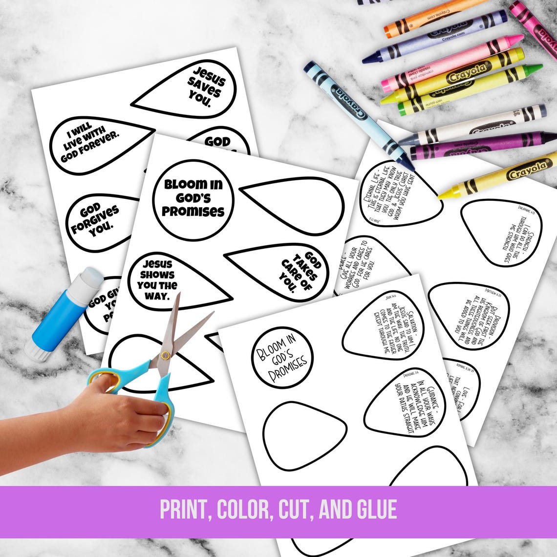 God's Promises Flower Christian Craft Kit Printable Activity for Sunday ...