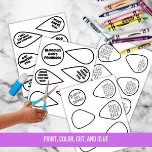 God's Promises Flower Christian Craft Kit Printable Activity for Sunday ...