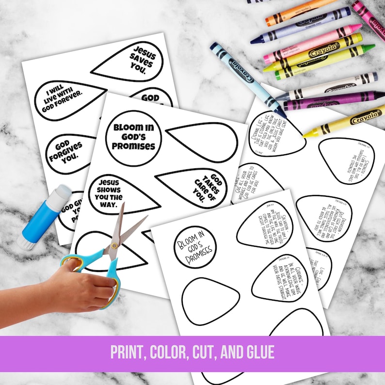 God's Promises Flower Christian Craft Kit Printable Activity for Sunday ...