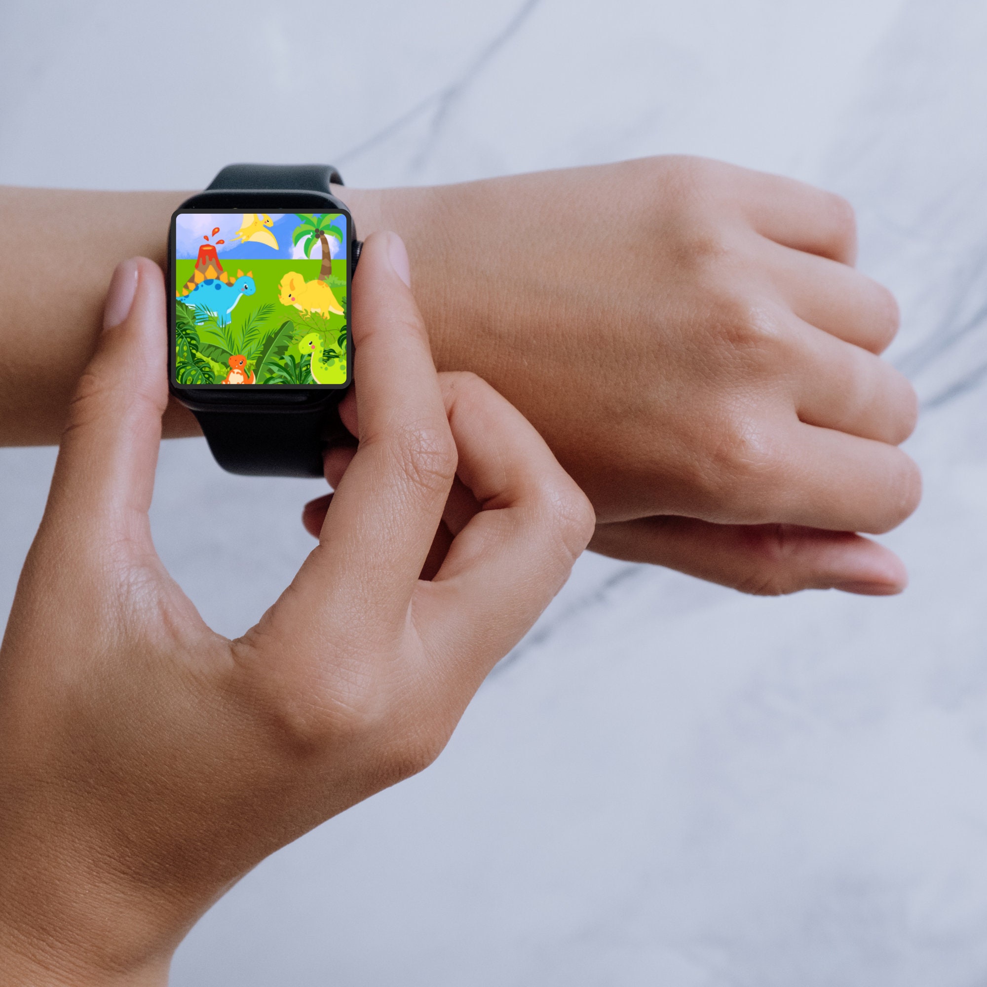 Bright Dinosaur Watch Wallpaper Dino Watch Face Colorful Kid Dino Watch ...