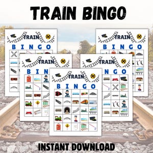 Train Bingo Printable Birthday Parties, Family Game Night, Railroad ...