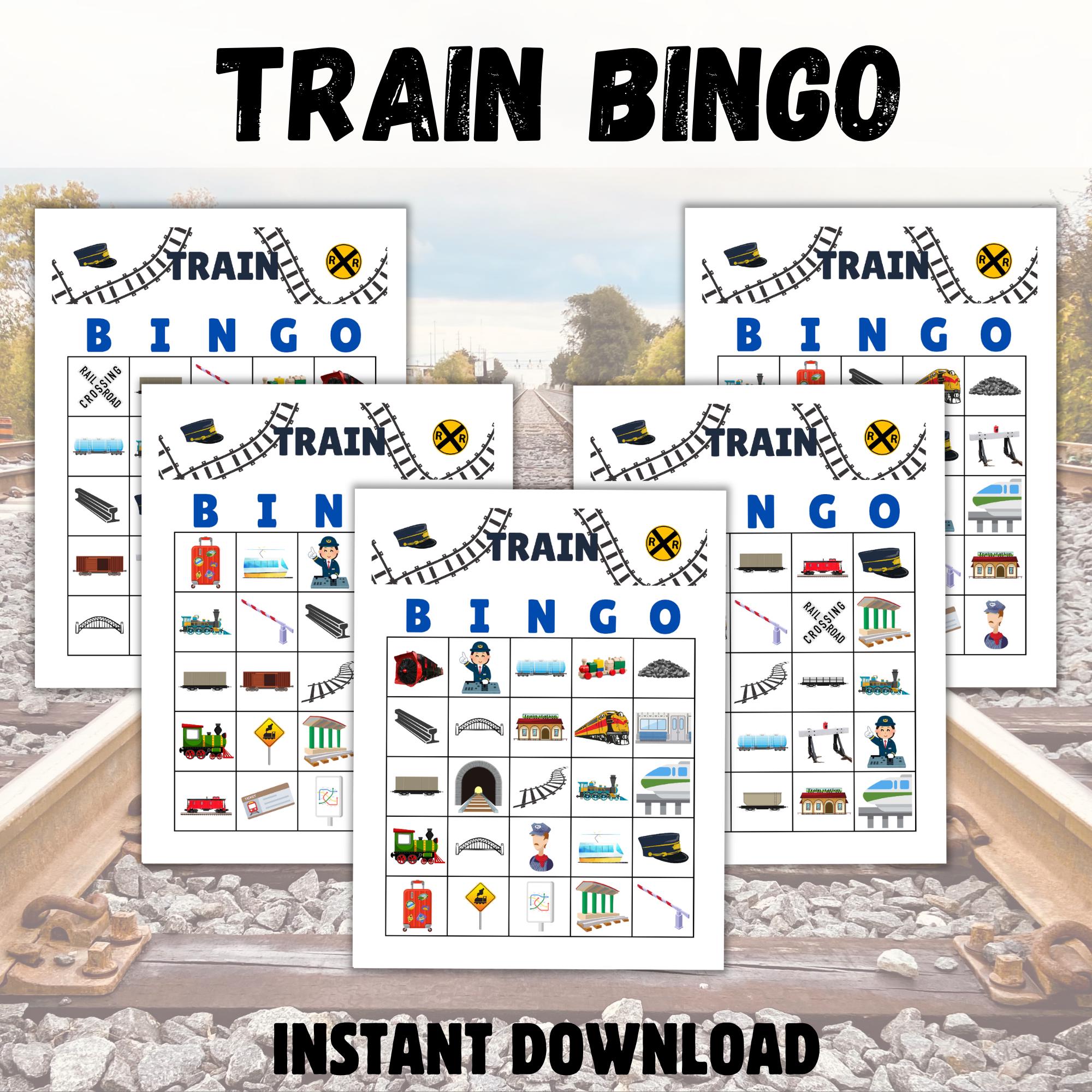 Train Bingo Printable Birthday Parties, Family Game Night, Railroad ...