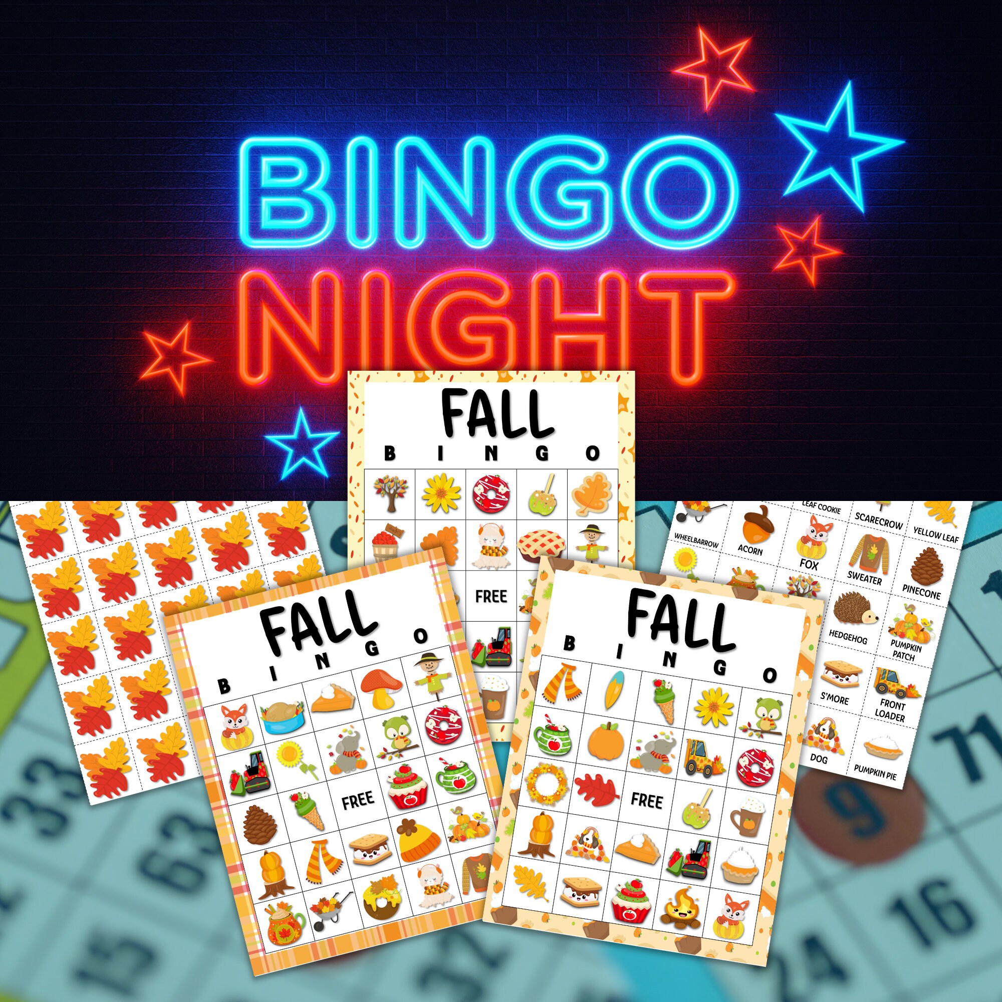Fall BINGO Game | Printable Fall Party Game | Seasonal Bingo | Fall ...