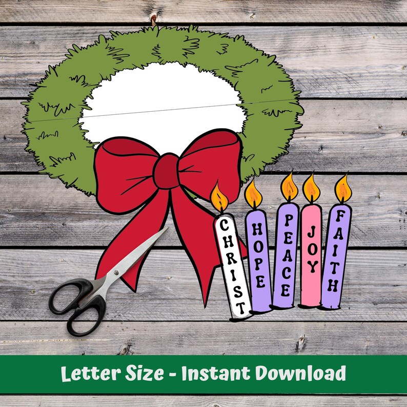 Advent Wreath Kids Bible Paper Craft, Sunday School, Children's Church ...