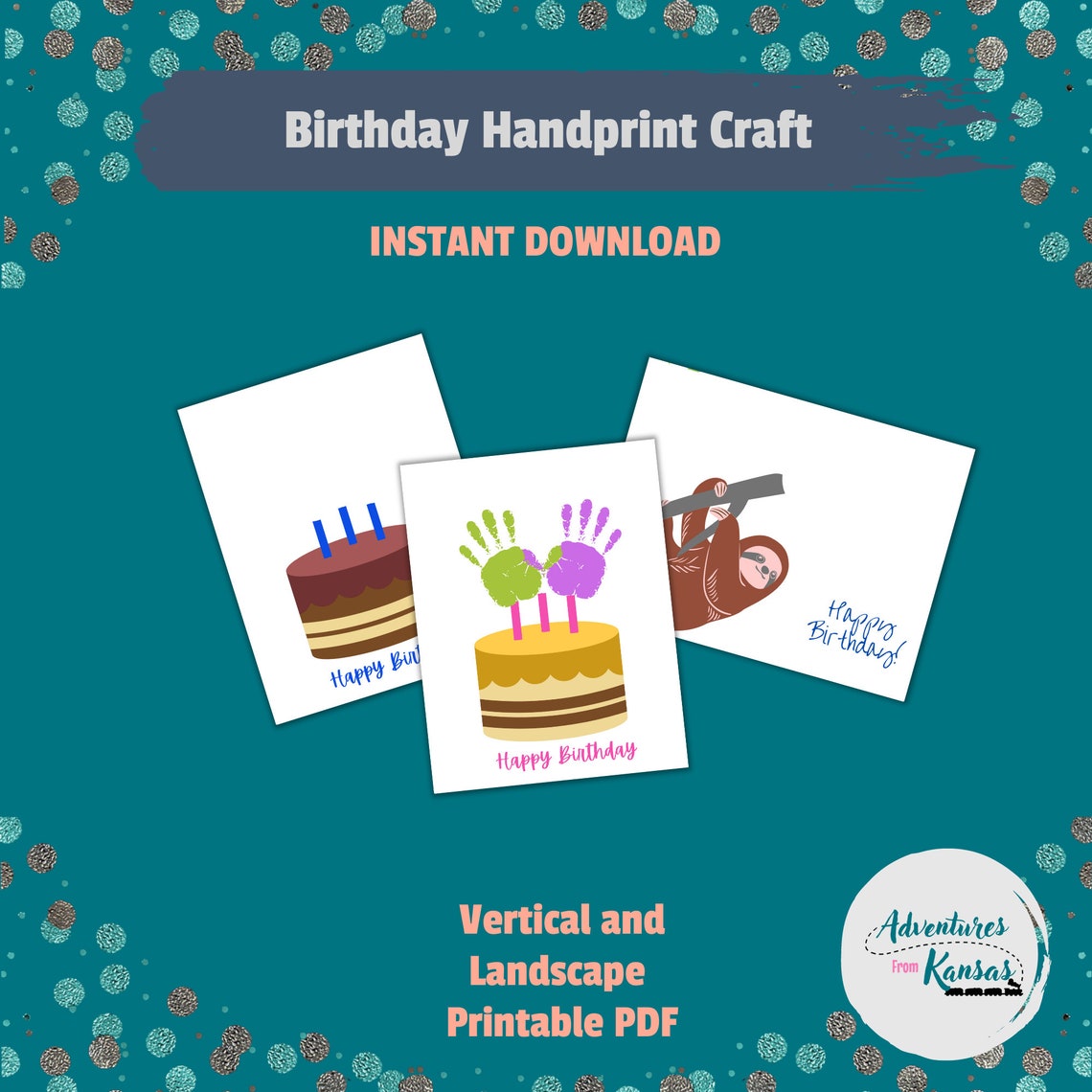 Birthday Handprint Craft Personalized Keepsake Gift DIY - Etsy