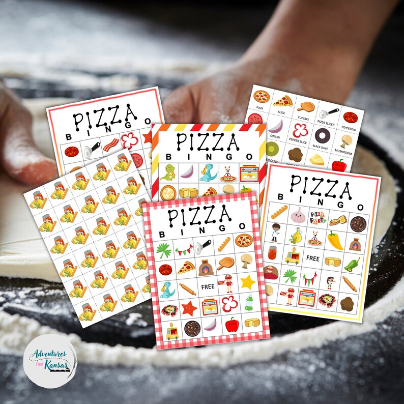 Pizza Bingo Printable for Classrooms, Senior Activities, School, Family ...