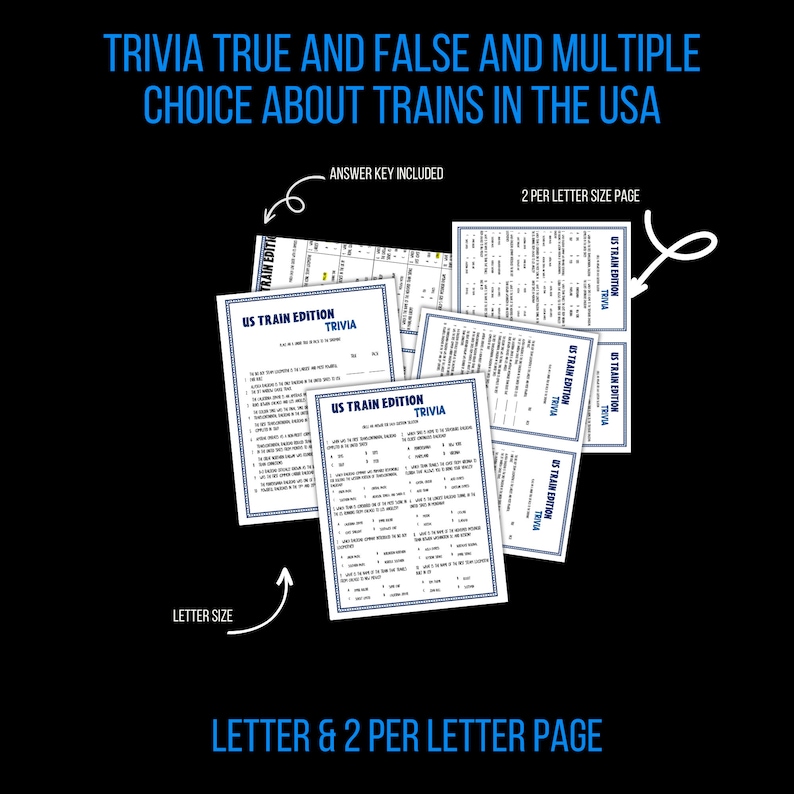 United States Train Trivia for Families, Train Clubs and Groups ...
