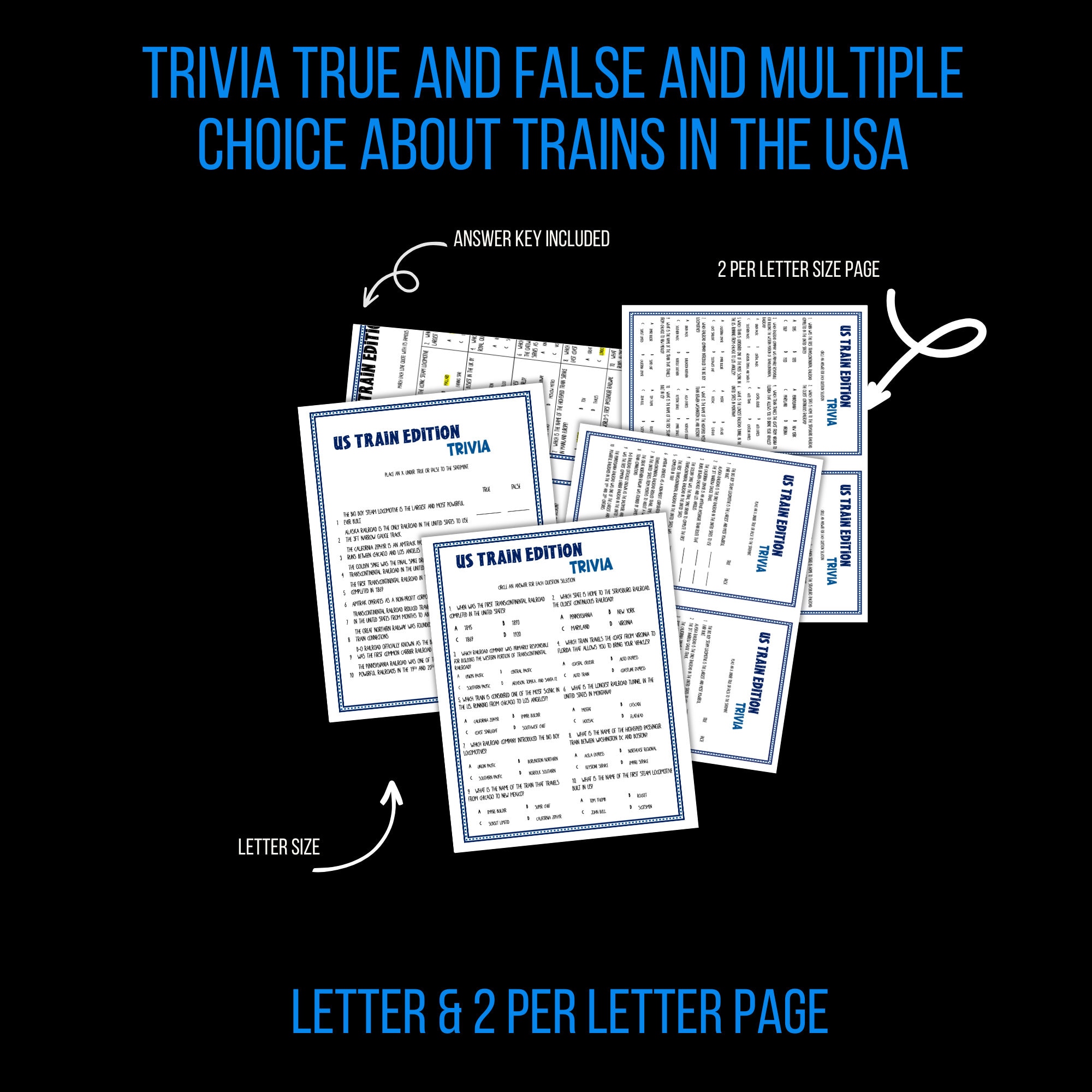 United States Train Trivia for Families, Train Clubs and Groups ...