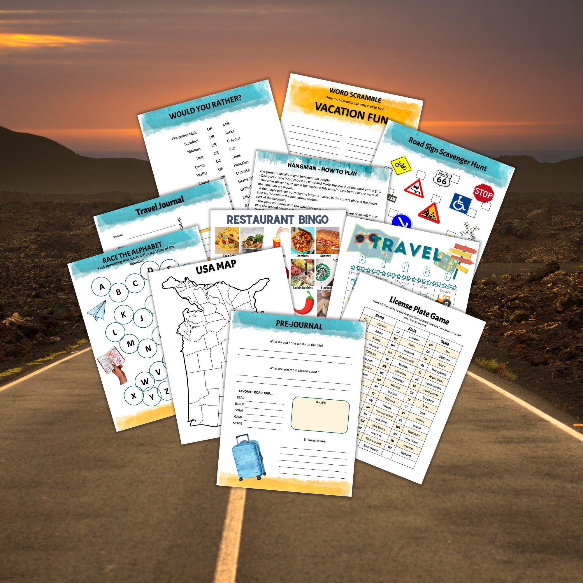 Travel Activity Journal Printable Travel Planner Road Trip Journal ...