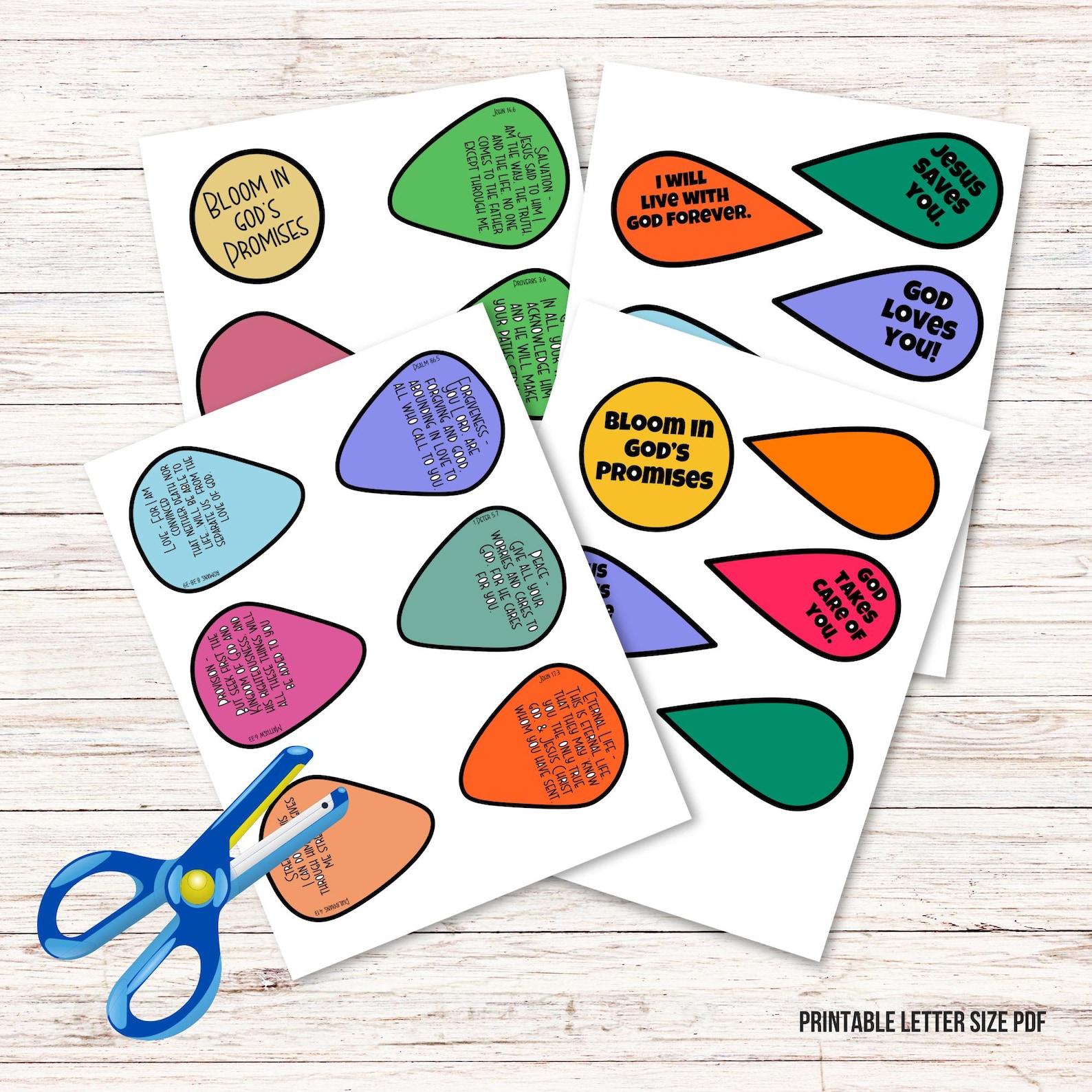 God's Promises Flower Christian Craft Kit Printable Activity for Sunday ...