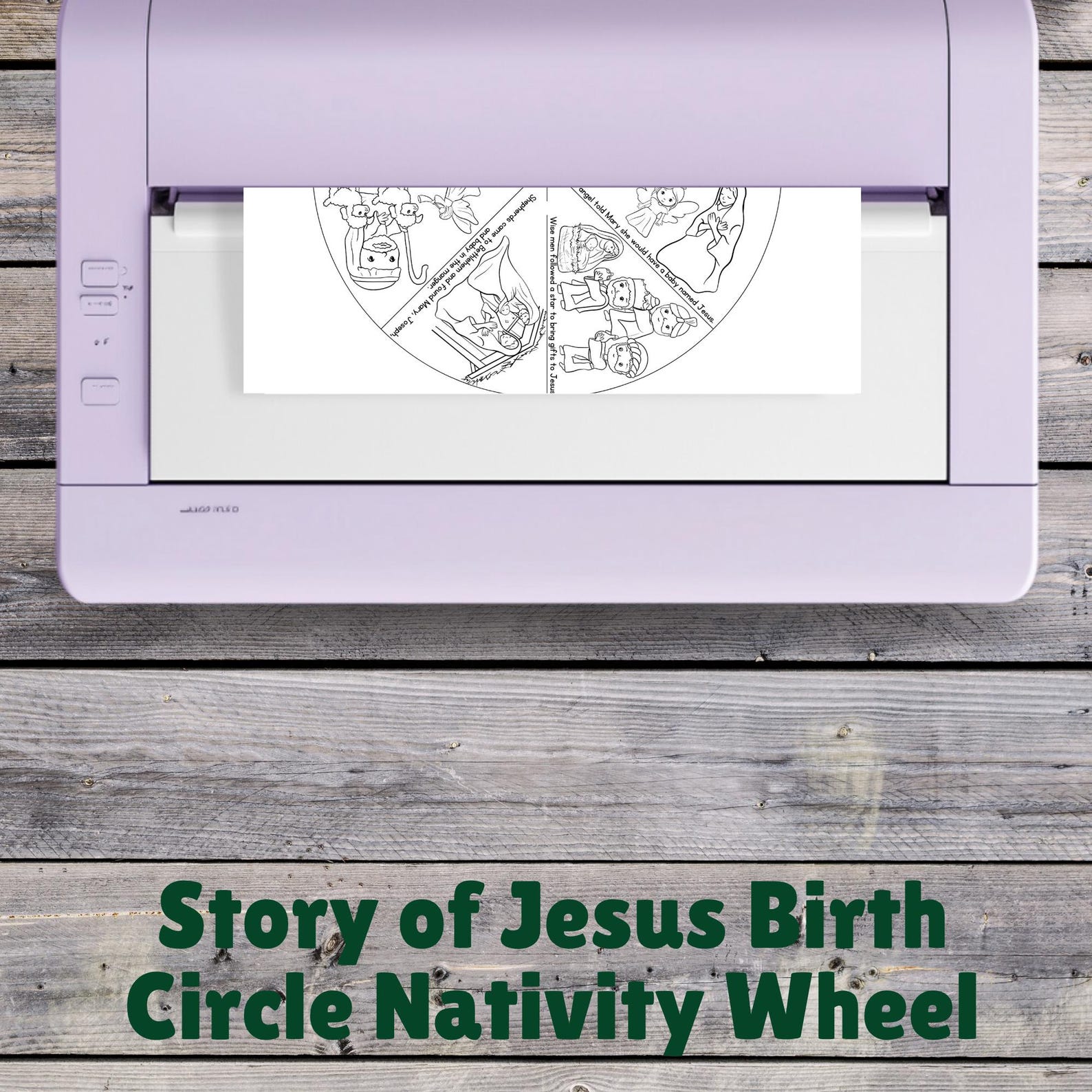Story of Jesus Birth Nativity Craft Spinning Circle Wheel Kit, Kids DIY ...