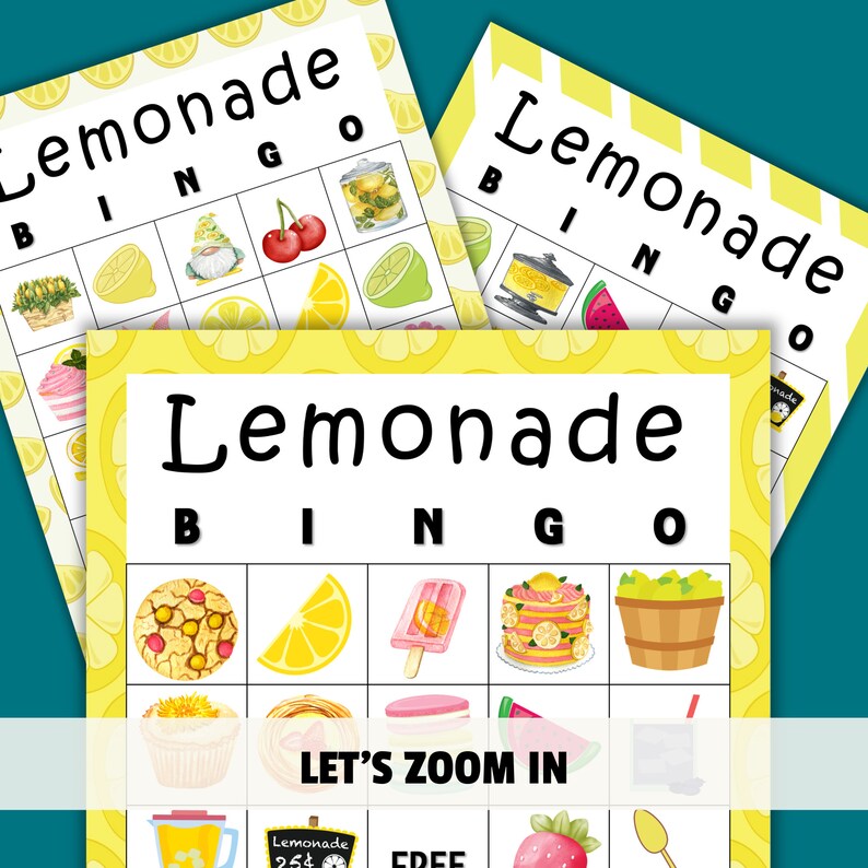 Lemonade Bingo Printable for Birthday Parties, Family Game Night ...