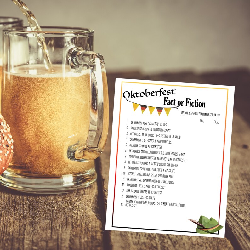Oktoberfest Trivia Party Game Printable Bundle for Fun Holiday Pages ...