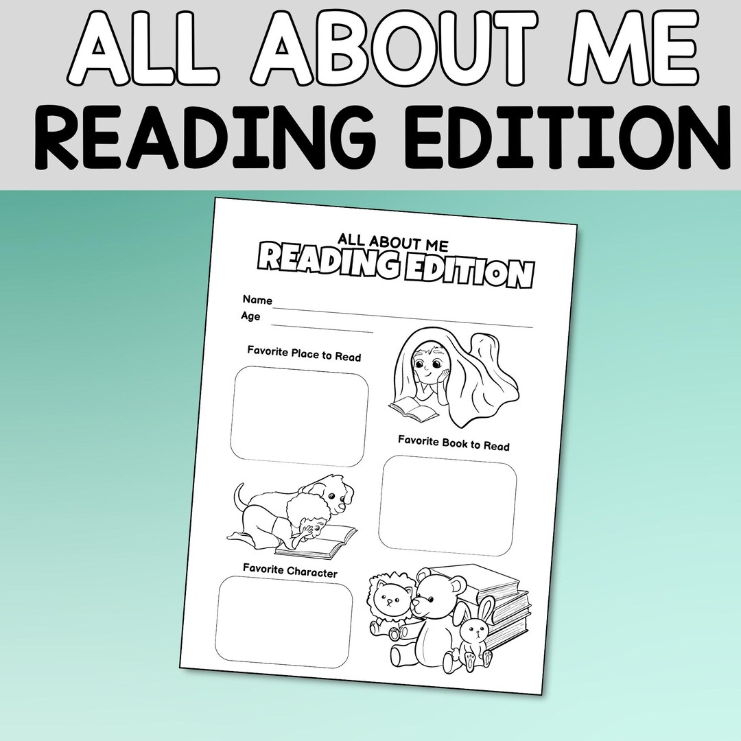 All About Me Reading, Reading Week Worksheet, Reading Activity Kids ...