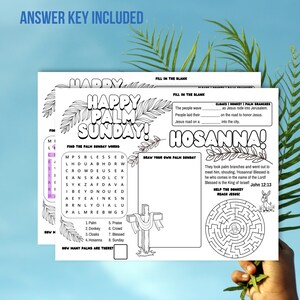Palm Sunday Activity Game Placemat for Kids, Sunday School Unit ...