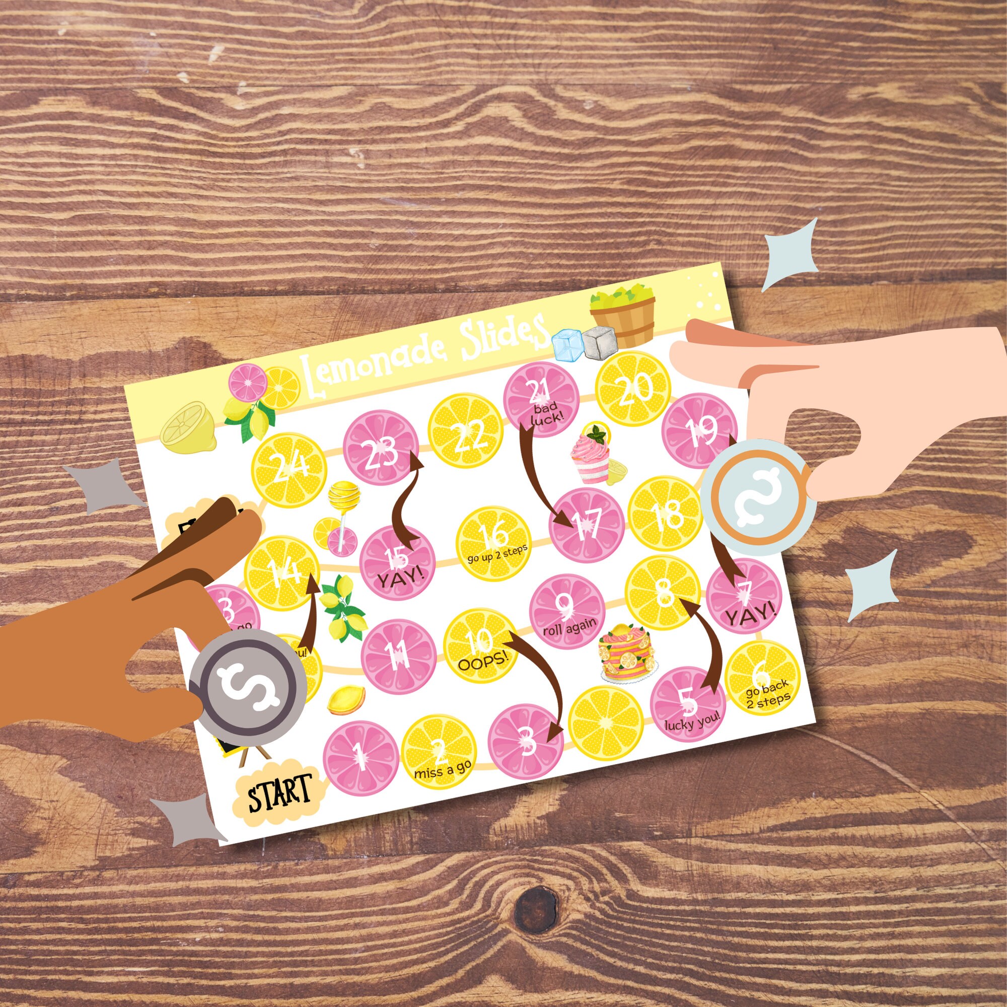 Printable Lemonade Slide Family Board Game - Etsy