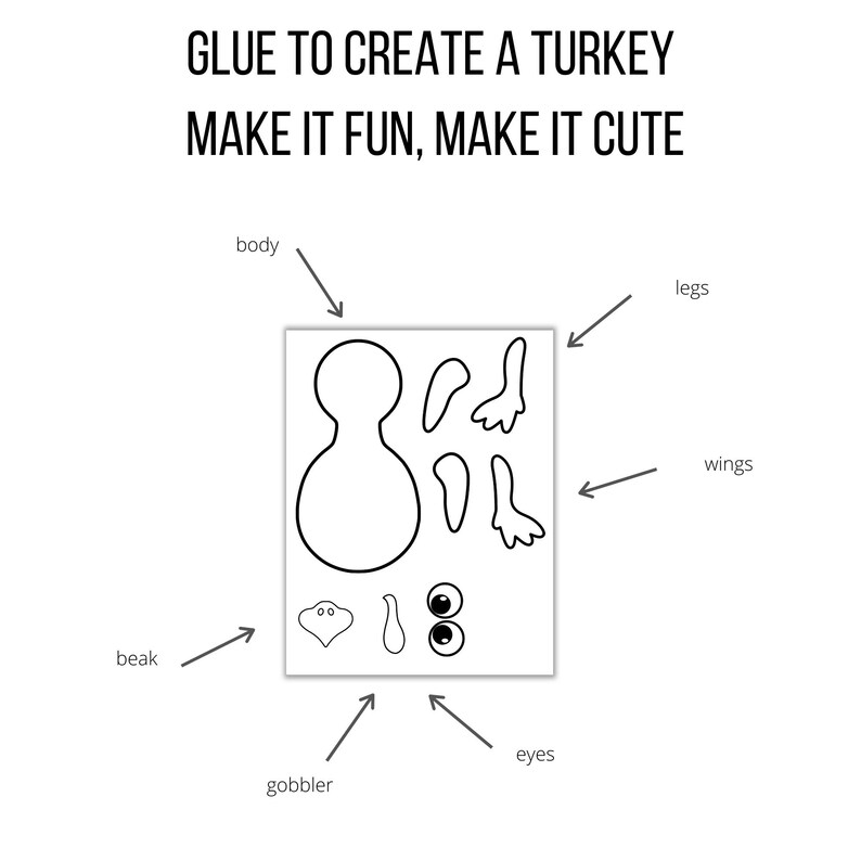 Build a Turkey Cut and Paste Kids Craft Project - Color, Disguise ...