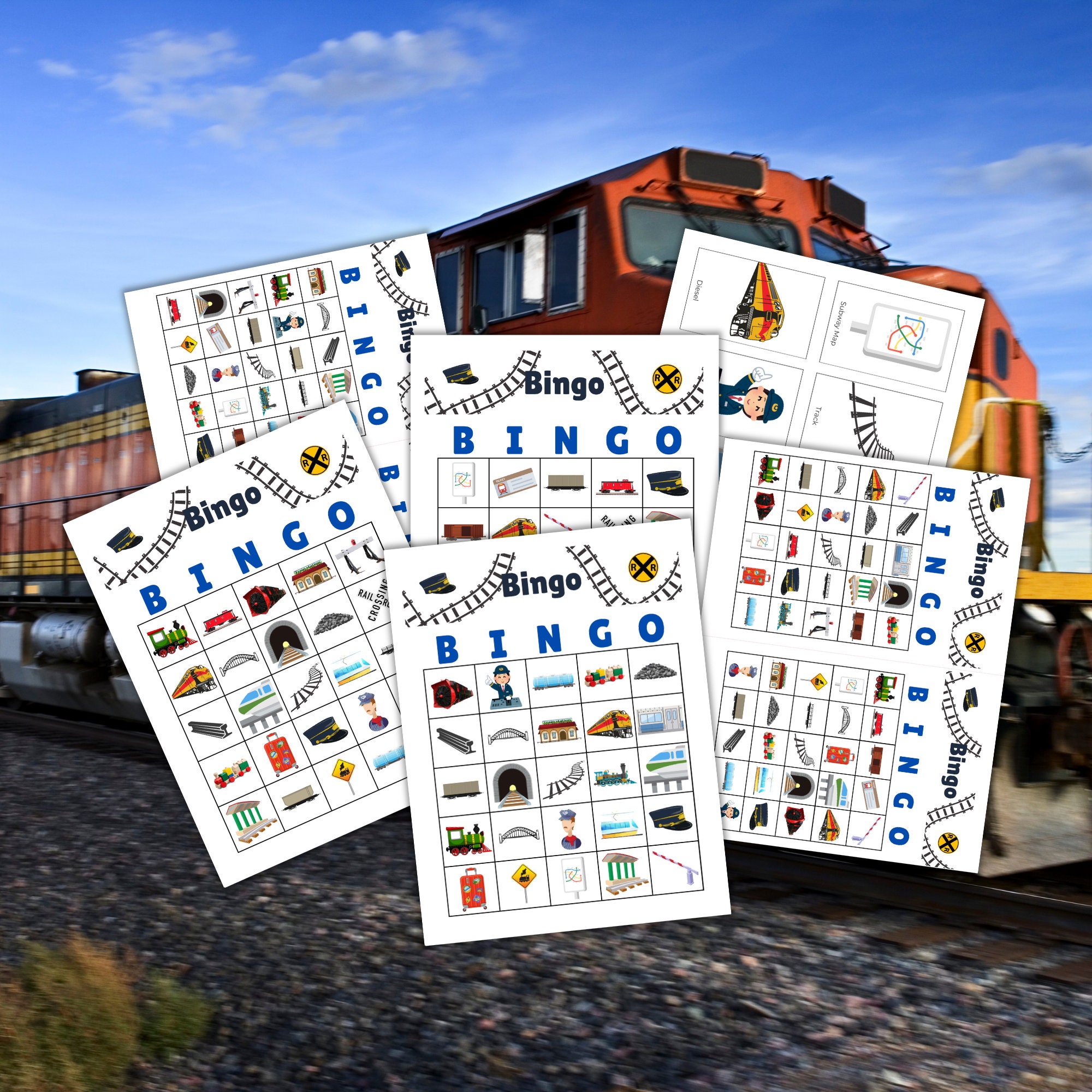 Train Bingo Printable for Birthday Parties, Family Game Night ...