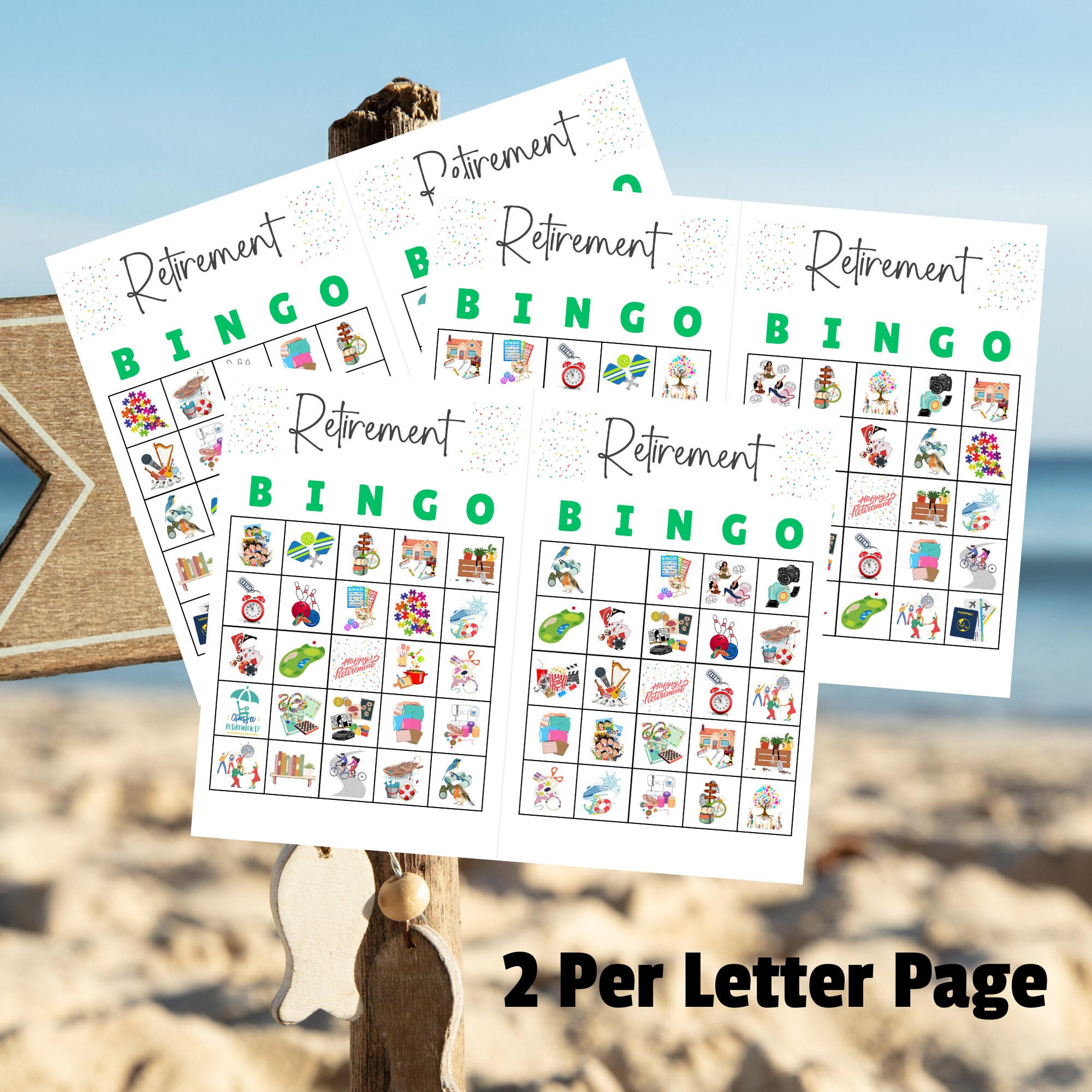 Retirement Bingo Game Printable Featuring Classic Retirement Hobbies to ...