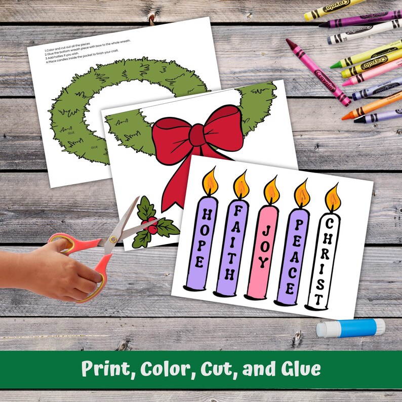Advent Wreath Kids Bible Paper Craft, Sunday School, Children's Church ...