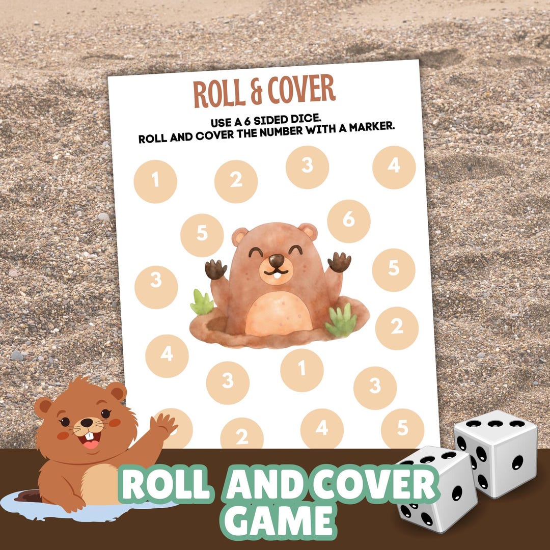Groundhog Game Roll and Cover Dice Games for Families, Classrooms ...