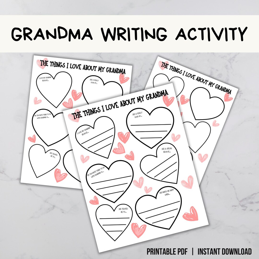 Things I Love About My Grandma Keepsake Writing Activity Favorite Thing ...