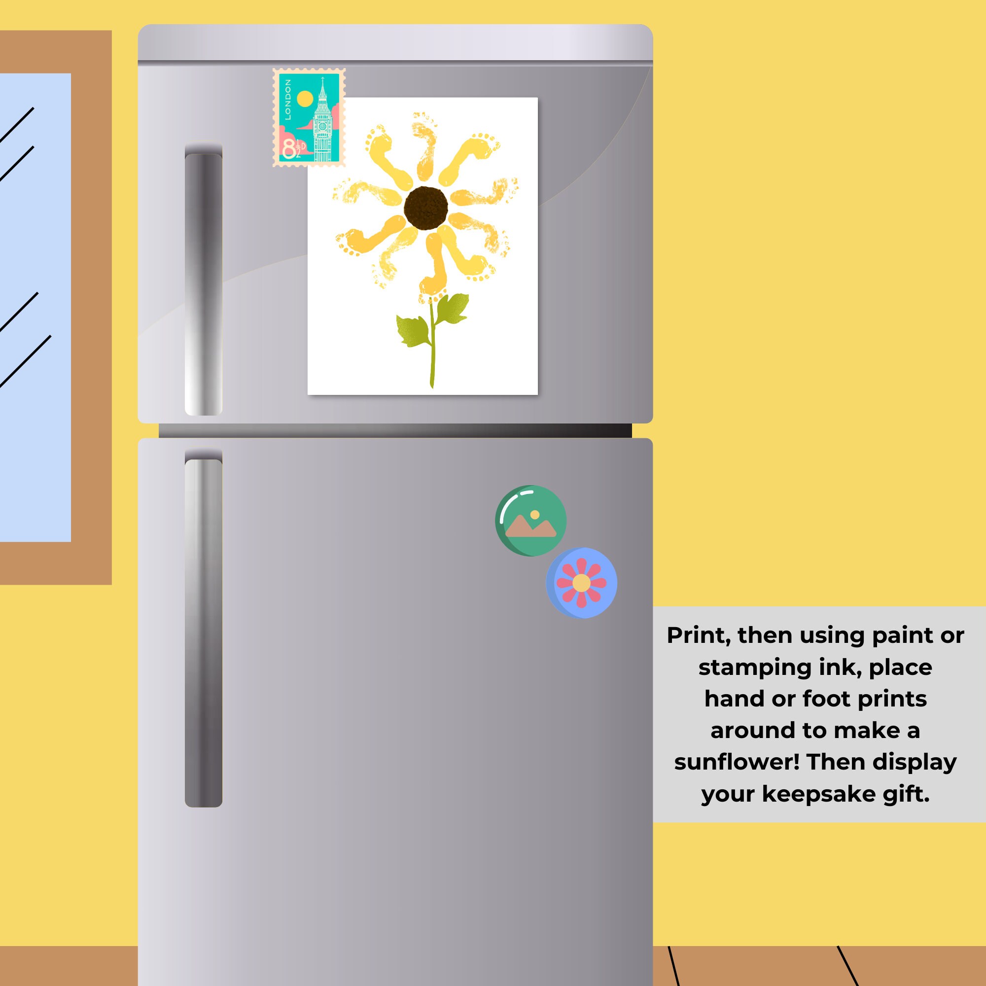 Sunflower Handprint Keepsake Gift Craft Printable Sunflower Art Project ...