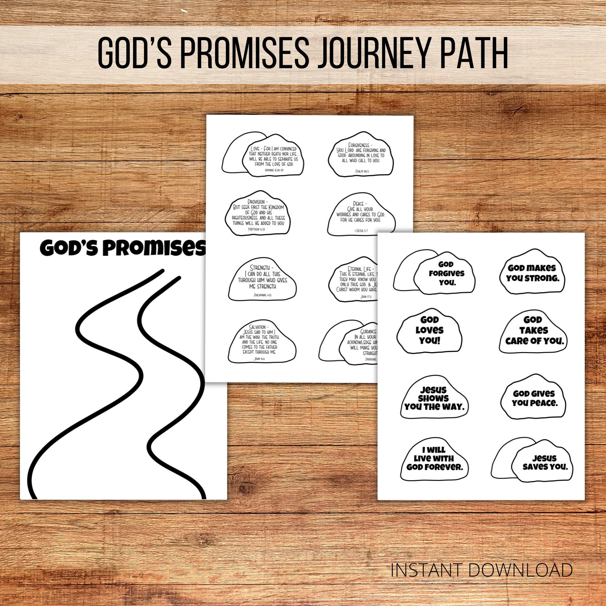 God's Promises Path Christian Craft Kit, Printable Bible Story Activity ...