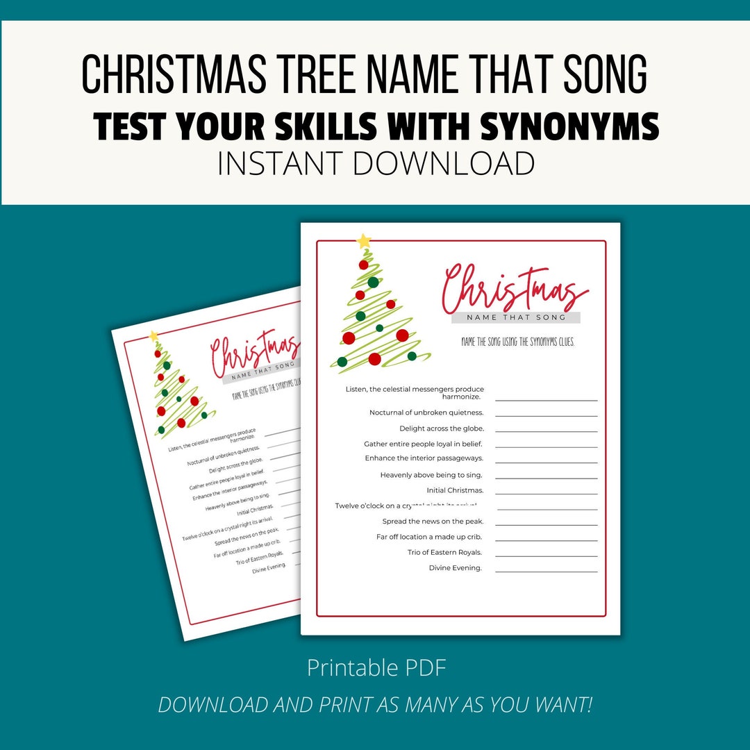Christmas Tree Name That Song Printable Game Religion Songs Name That ...