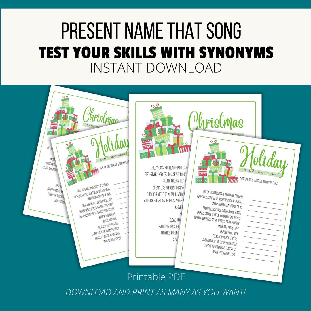 Christmas Trivia Name That Song Printable Game | Holiday Finish the ...