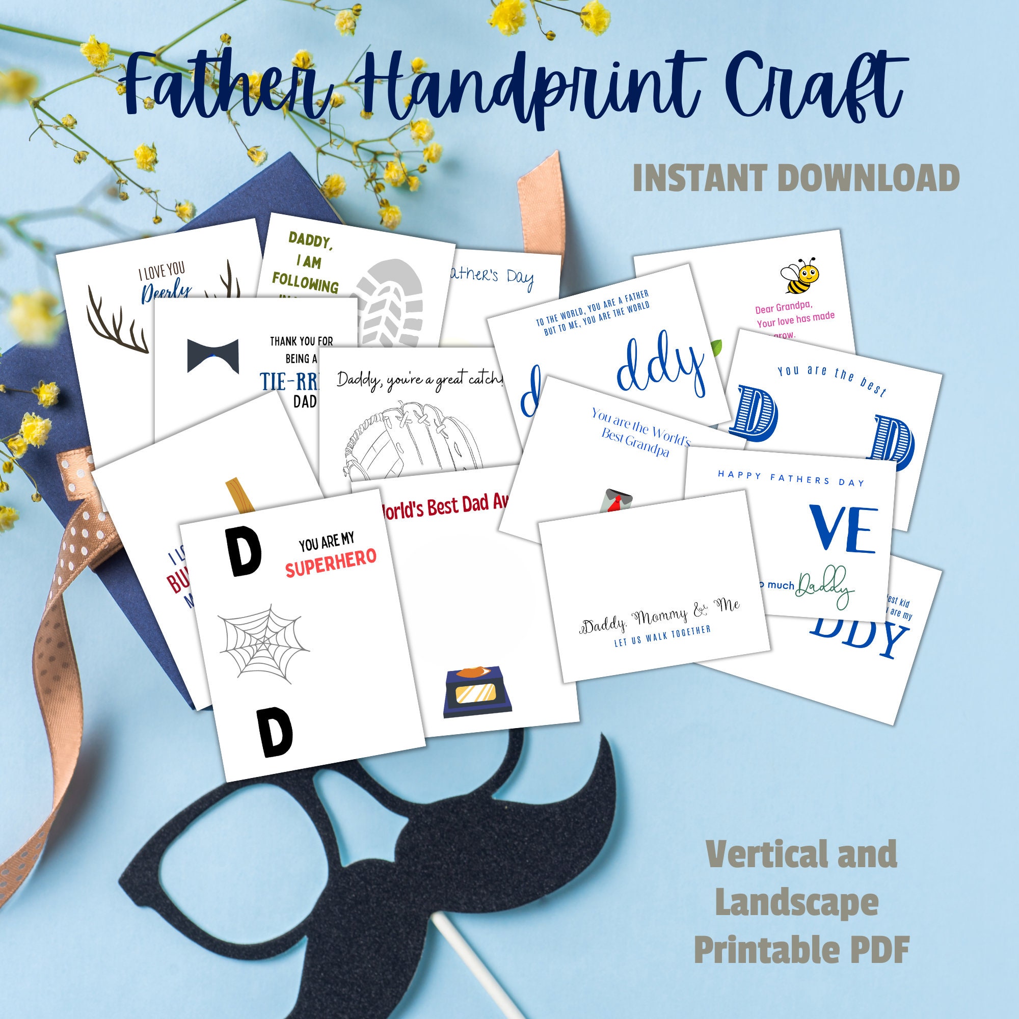 Fathers Day Handprint Printable Fathers Day Handprint Craft Printable ...