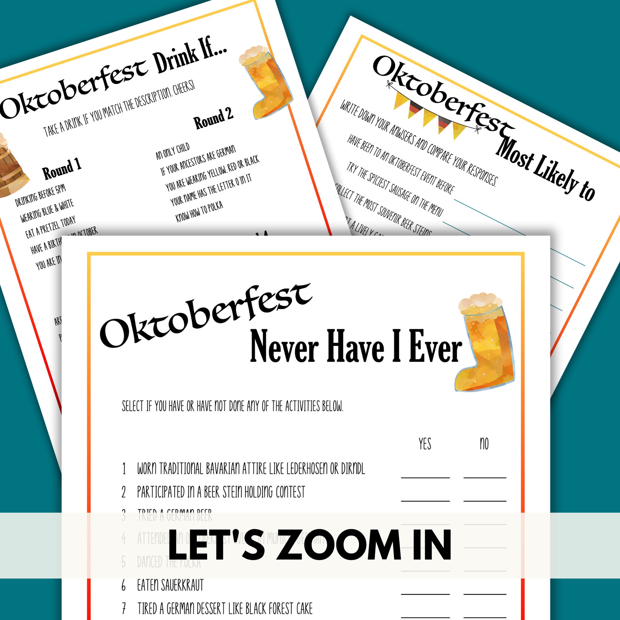 Oktoberfest Game Printable Bundle, 15 Octoberfest Games Adult Party ...