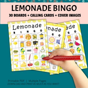 Lemonade Bingo Printable for Birthday Parties, Family Game Night ...