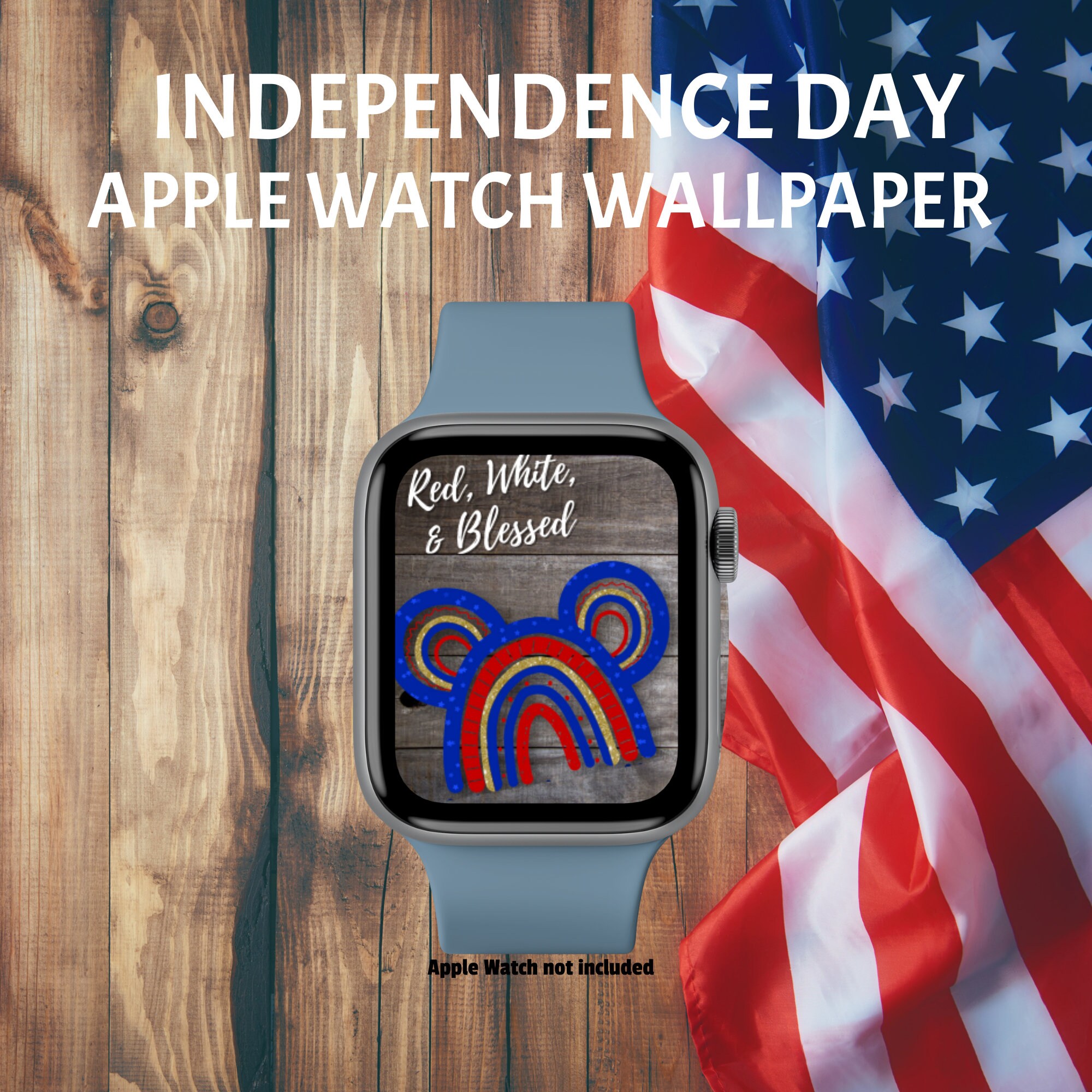 American Rainbow Apple Watch Wallpaper Design Patriotic Boho - Etsy