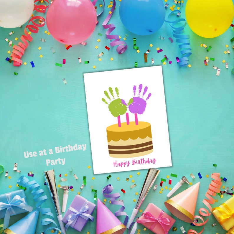 Birthday Handprint Craft Personalized Keepsake Gift DIY - Etsy