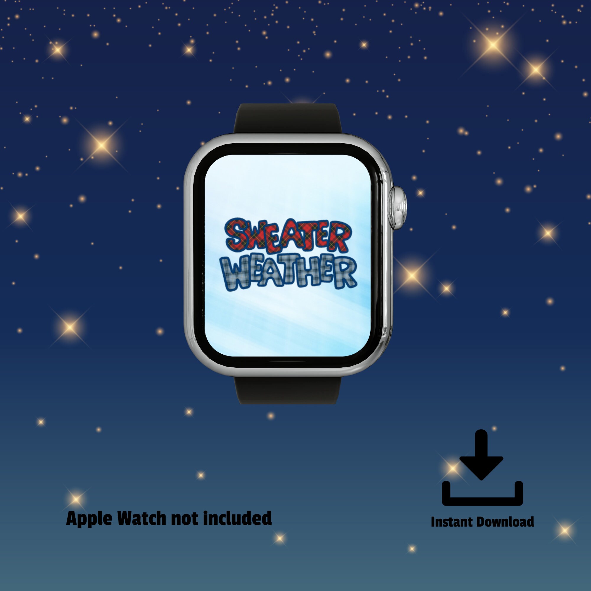 Sweater Weather Wintery Watch Face Red, Blue, White, Watch Wallpaper ...