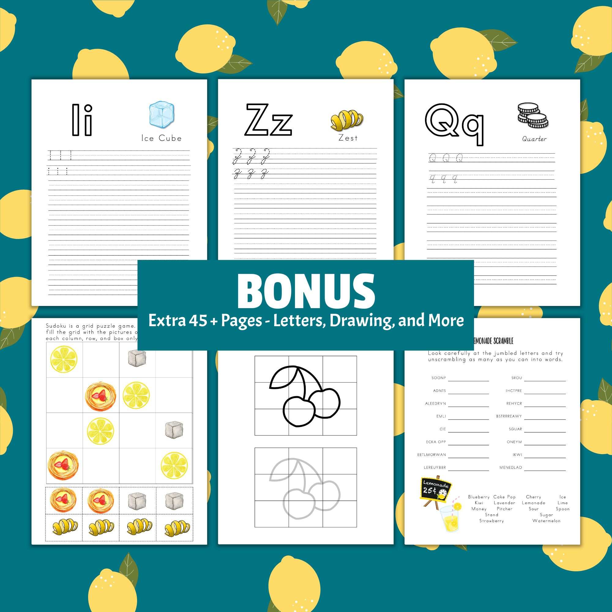 Lemonade Activity Sheets for Kids Lemonade Stand Worksheets for ...