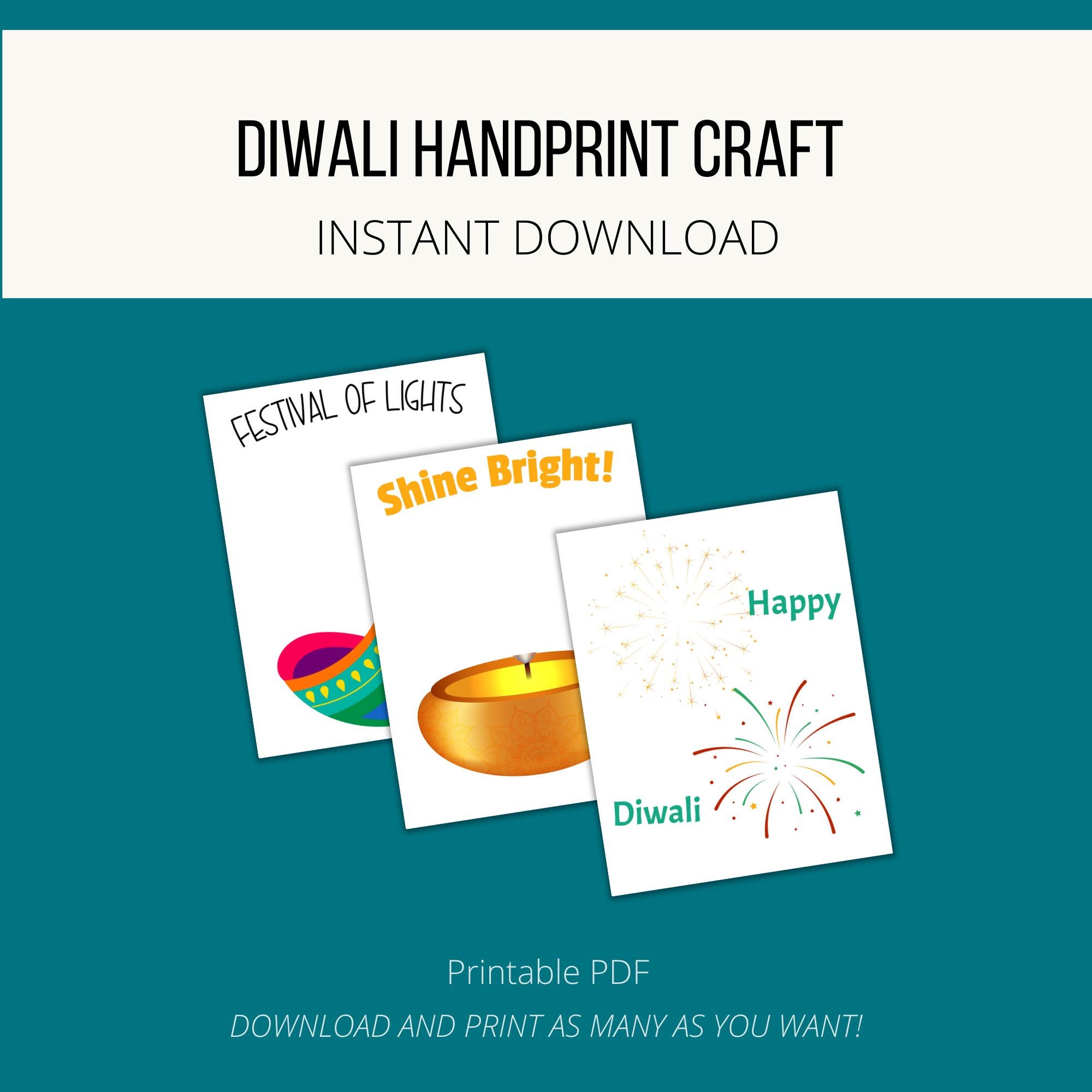 Diwali Handprint Keepsake Gift Craft | Printable Diya Festival of ...